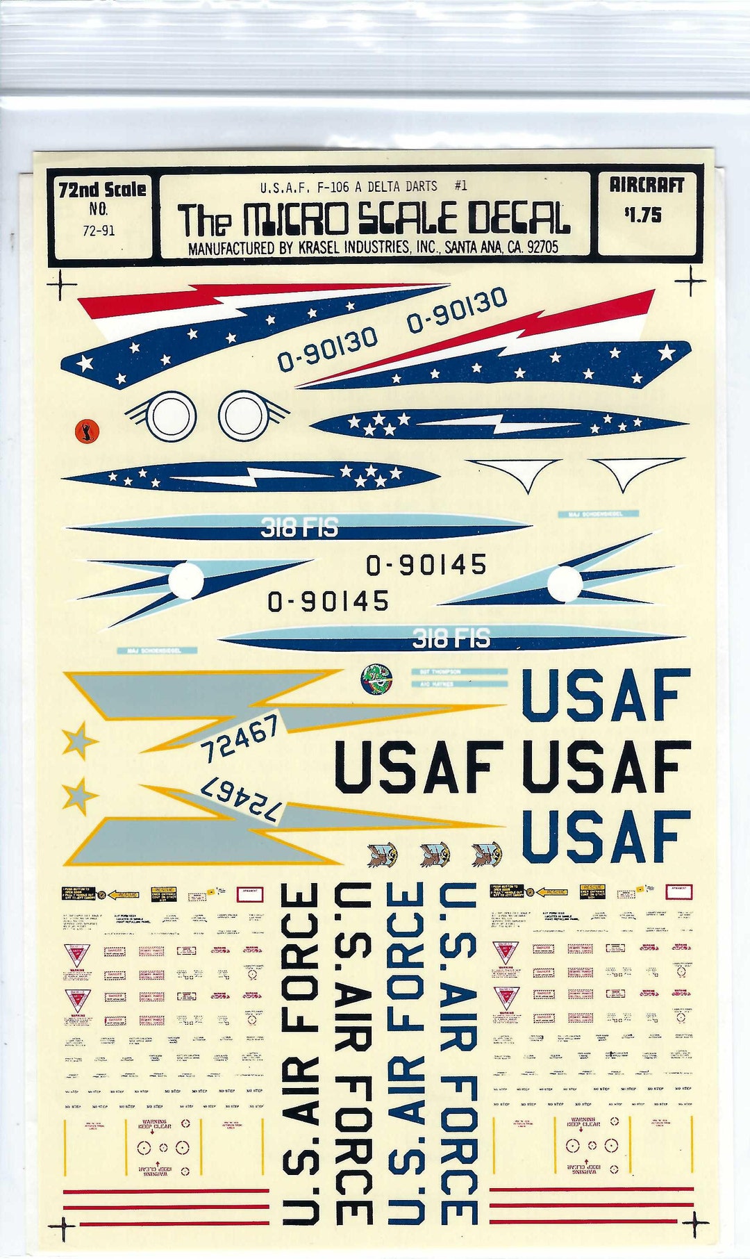 Microscale 72-91 1/72 Scale Convair F-106 Delta Dart Colorful Model ...