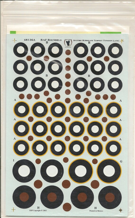 Eagle Strike 48-135 148 Scale RAF Roundels Spitfire and Hurricane Model ...