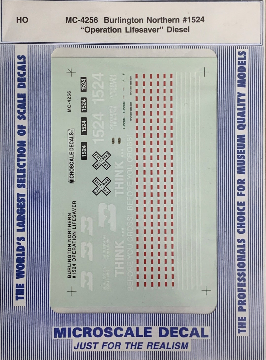 Microscale MC-4256 HO Scale Burlington Northern "operation Lifesaver" Diesels Model Train Decals ...