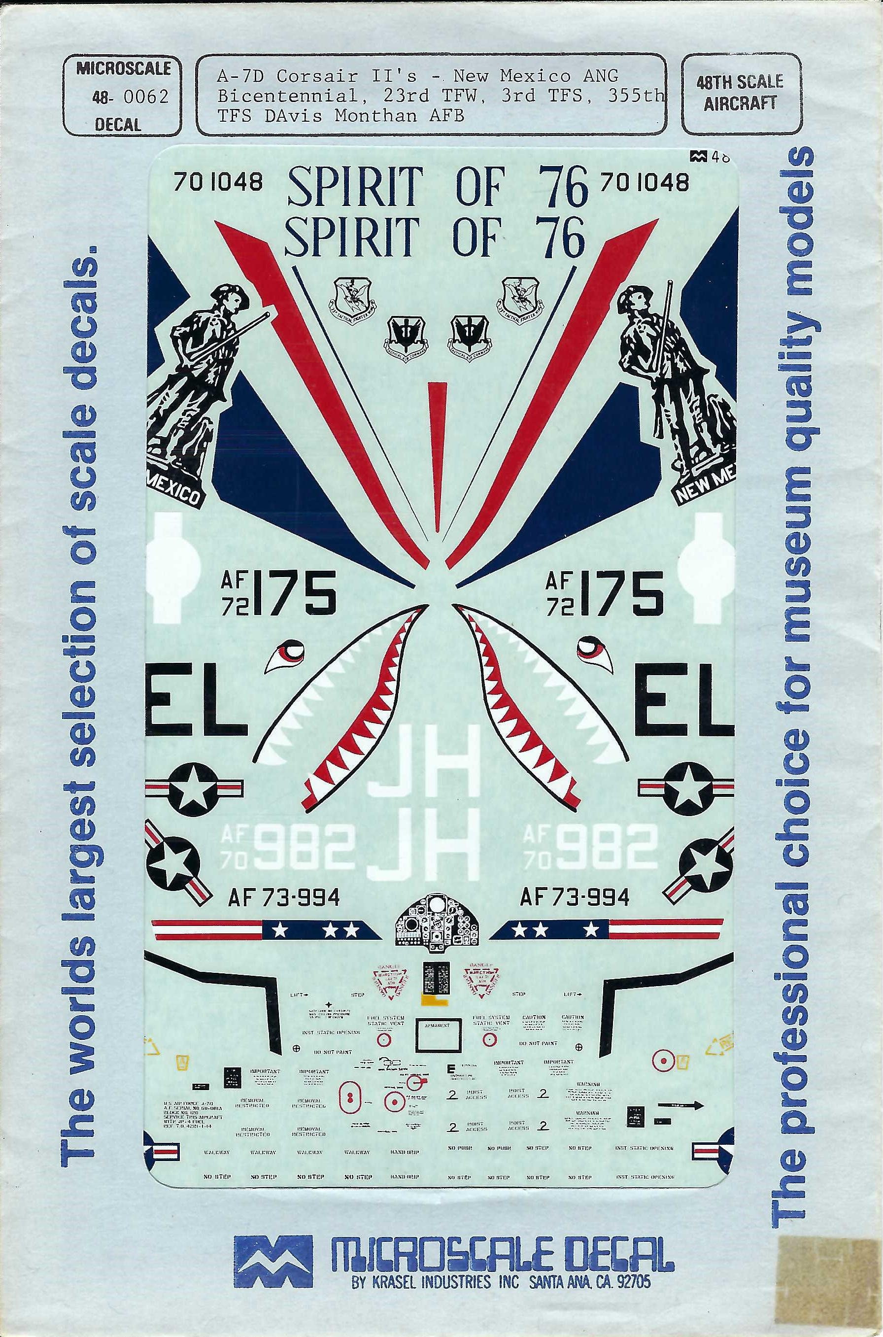 Microscale 48-62 1/48 Scale LTV A-7 Corsair II Colorful Model Airplane ...