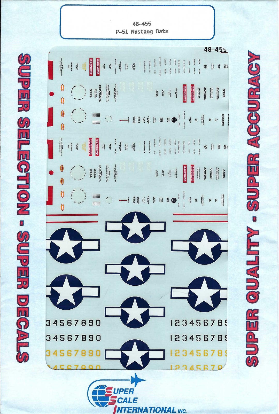 Superscale 48-455 1/48 Scale North American P-51 Mustang Data Placards ...