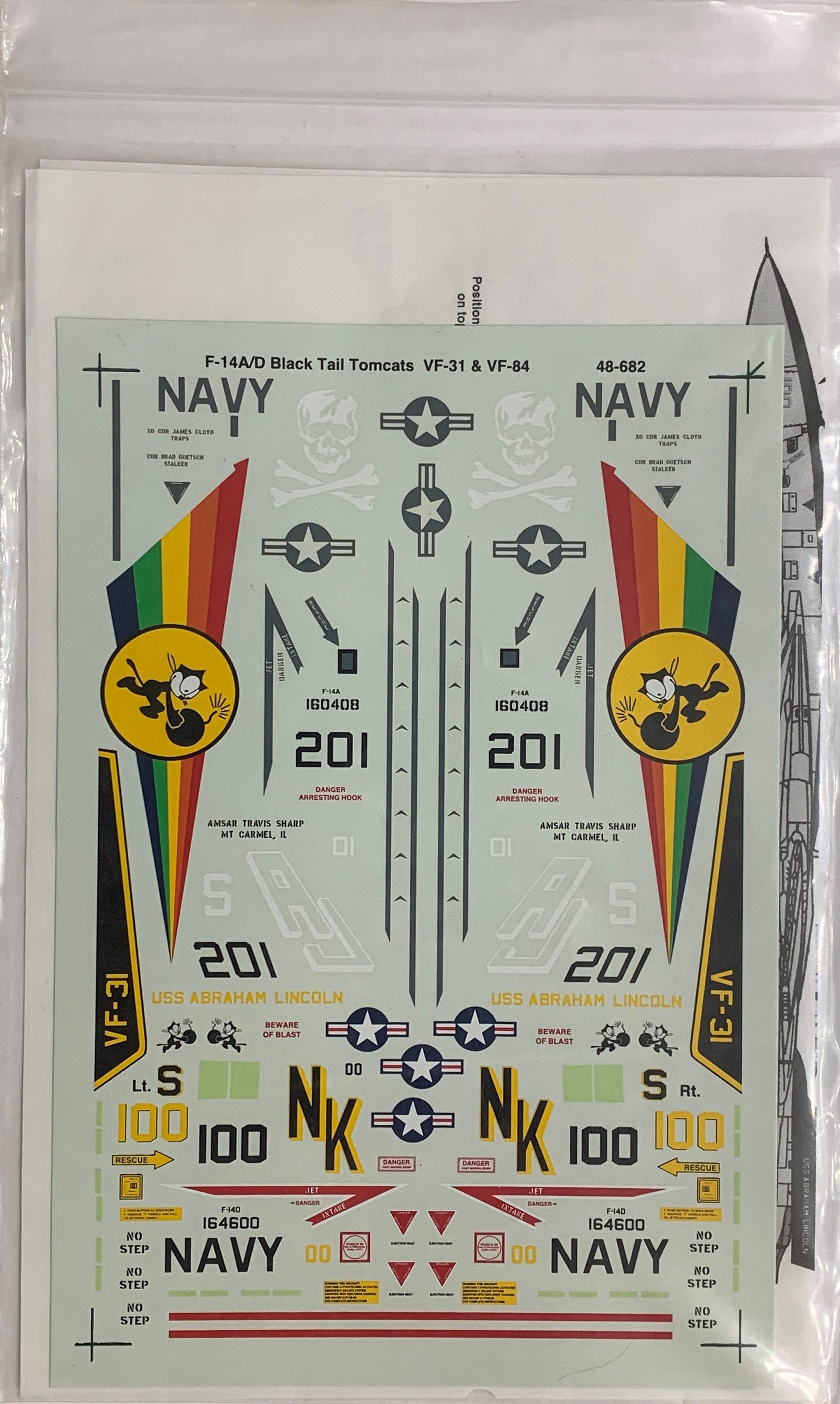 Superscale 48-682 1/48 Scale Grumman F-14 Tomcat Model Airplane Decals ...