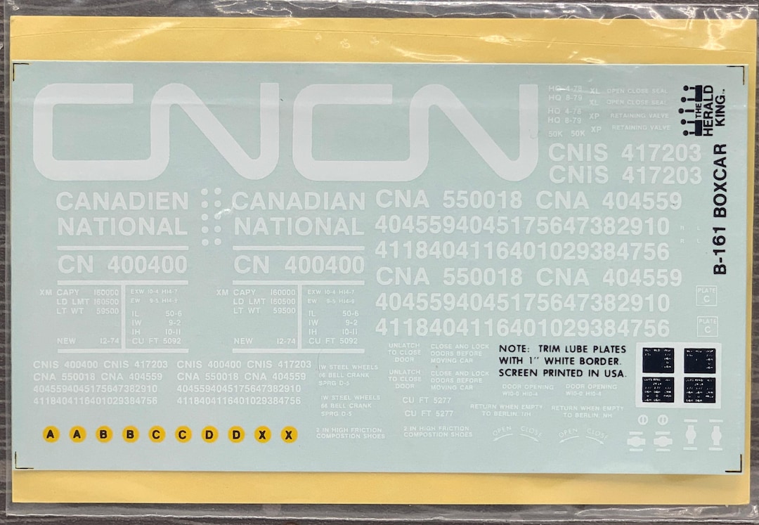 Herald King B-161 HO Scale Canadian National Railway (CN) Red 50' Box ...