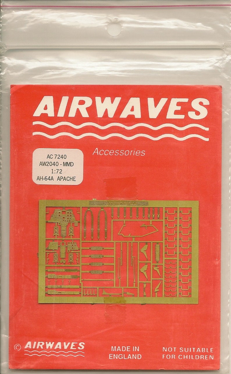 Airwaves AC-7240 1/72 Scale Boeing AH-64A Apache Photo-etch Detail Set ...