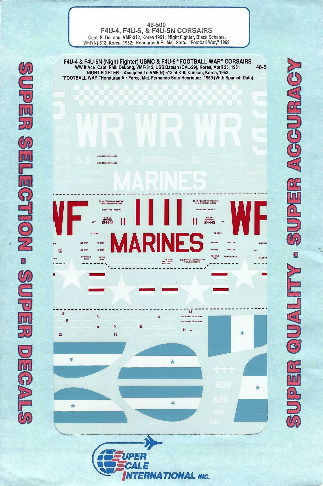 Superscale 48-500 1/48 Scale Vought F4U Corsair Model Airplane Decals ...