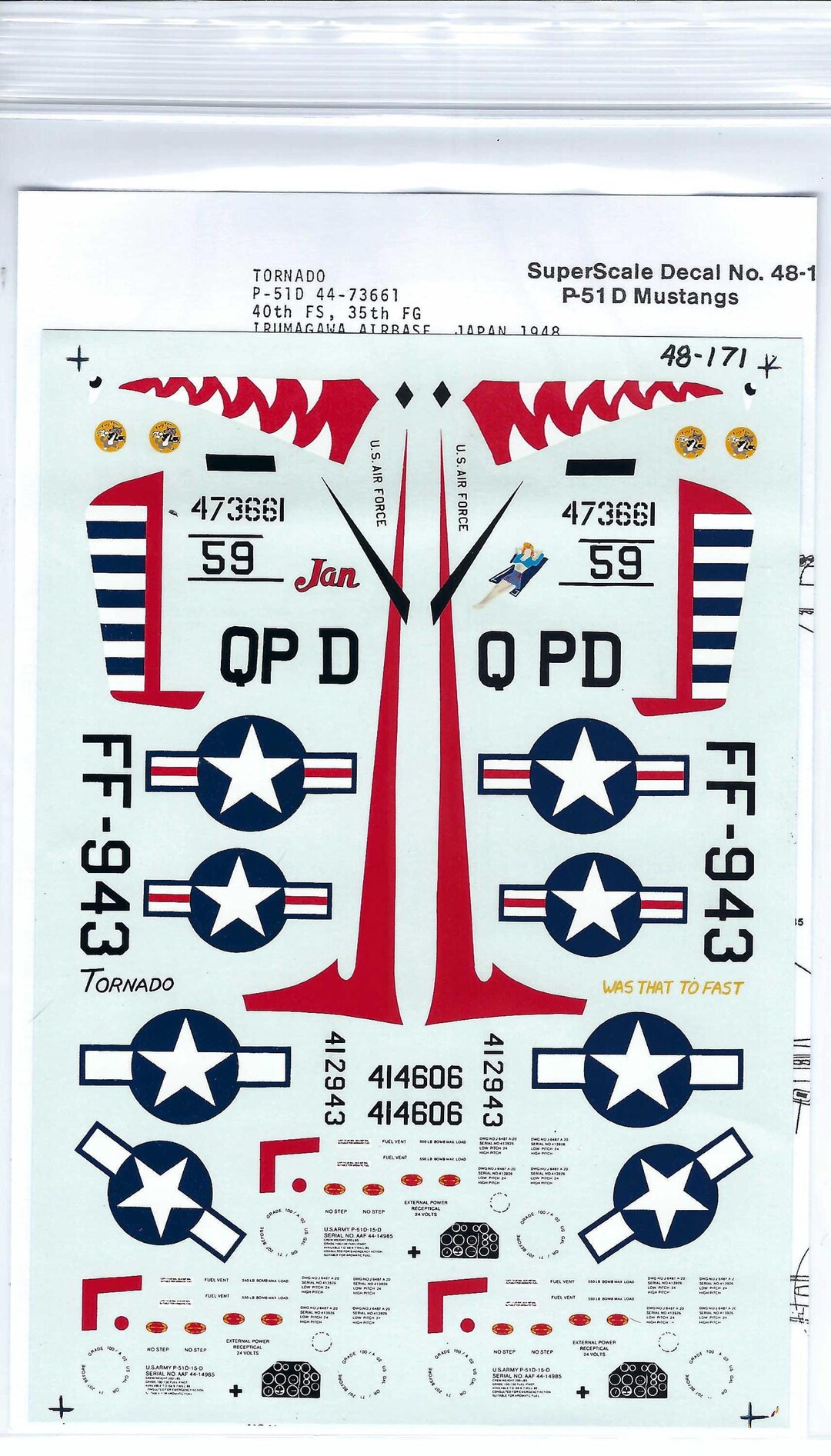 Superscale 48-171 1/48 Scale North American P-51 Mustang Model Airplane ...