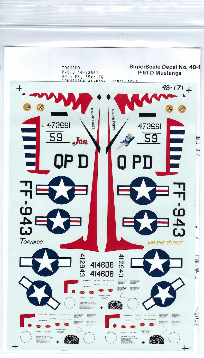 Superscale 48-171 1/48 Scale North American P-51 Mustang Model Airplane ...