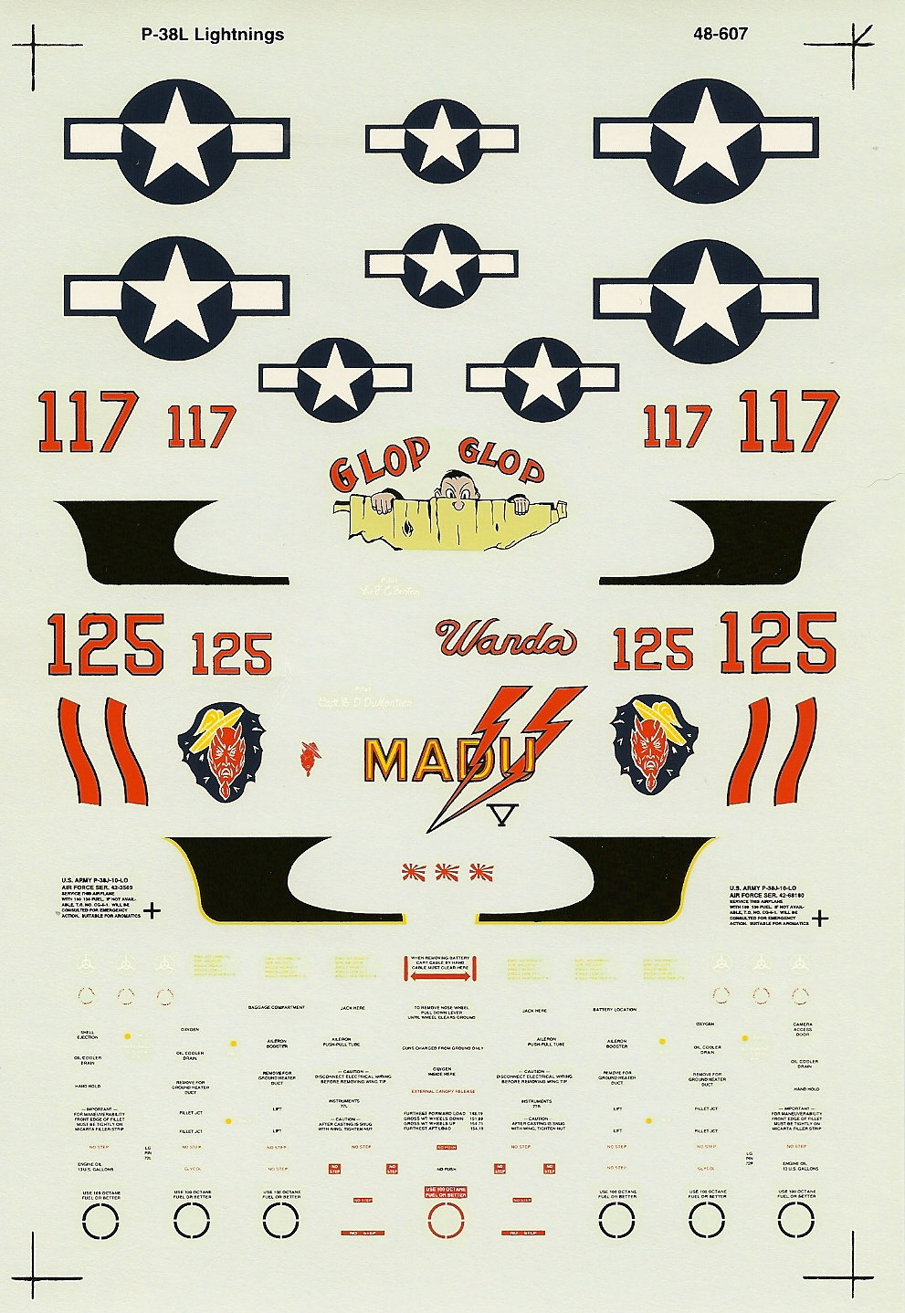 Superscale 48-607 1/48 Scale Lockheed P-38L Lightning Model Airplane ...