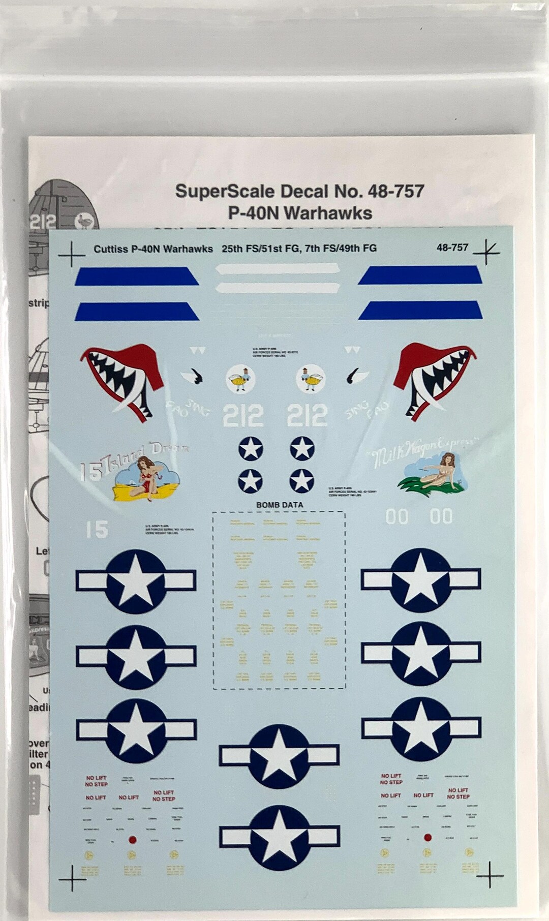 Superscale 48-757 1/48 Scale Curtiss P-40N Warhawk Model Airplane ...