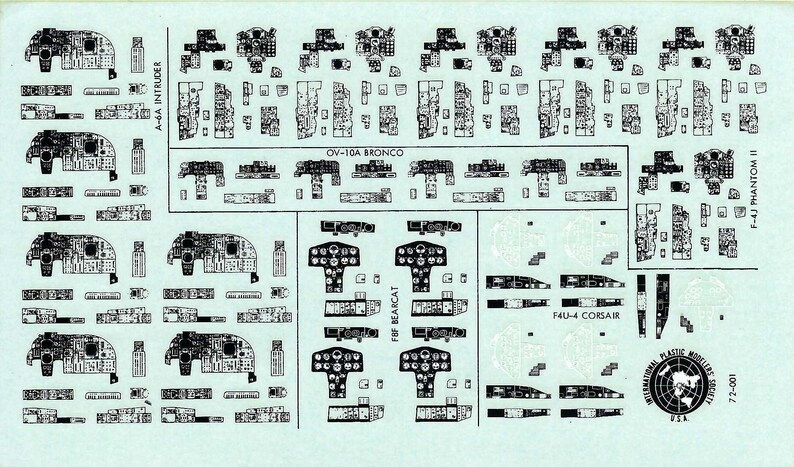 Scale-master 72001 1/72 Scale IPMS-USA Aircraft Instrument Panel Model ...