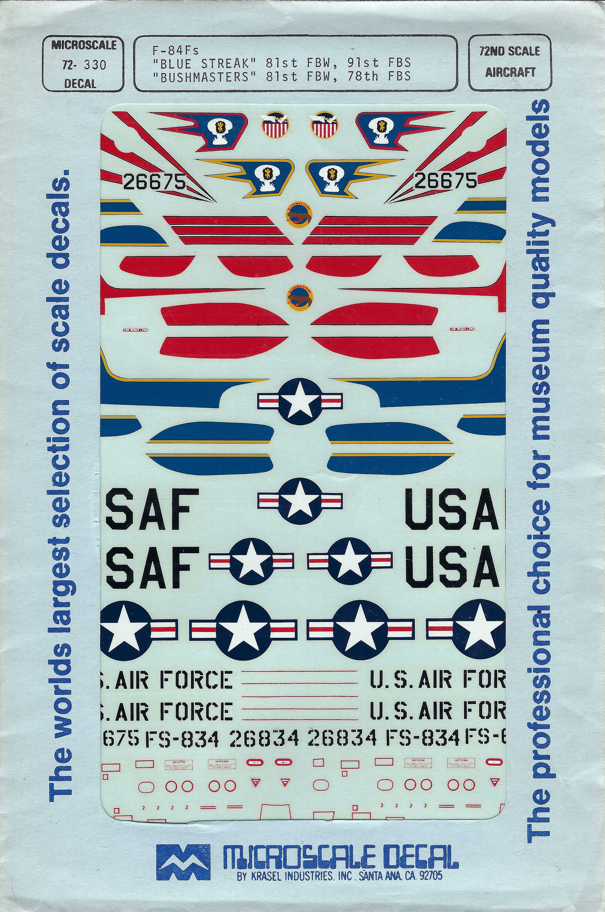 Microscale 72-330 1/72 Scale Republic F-84 Thunderjet Model Airplane ...