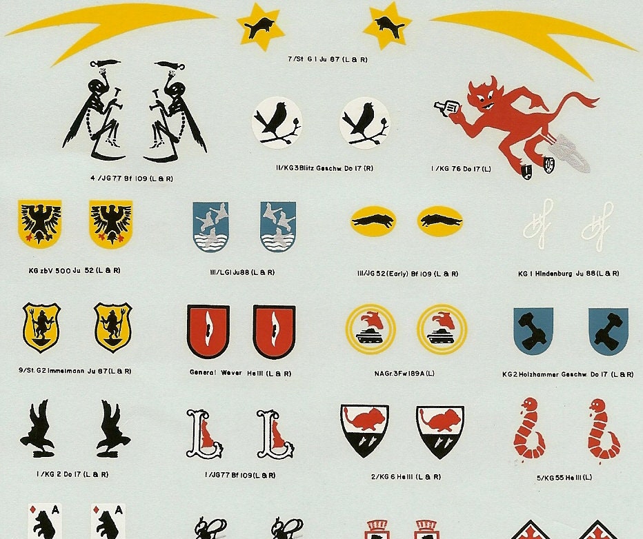 Superscale 48-89 1/48 Scale World War II German Luftwaffe Unit Insignia ...