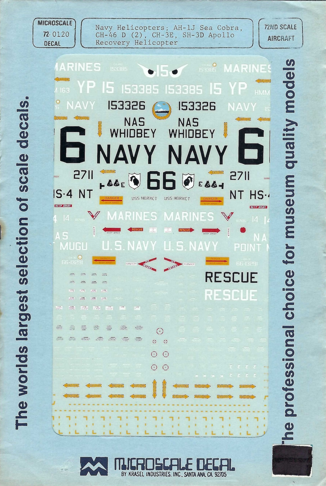 Microscale 72-120 1/72 Scale US Navy Helicopters Model Aircraft Decals ...