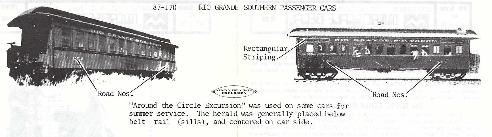 Microscale 87-170 HO Scale Rio Grande Southern Narrow Gauge Passenger ...