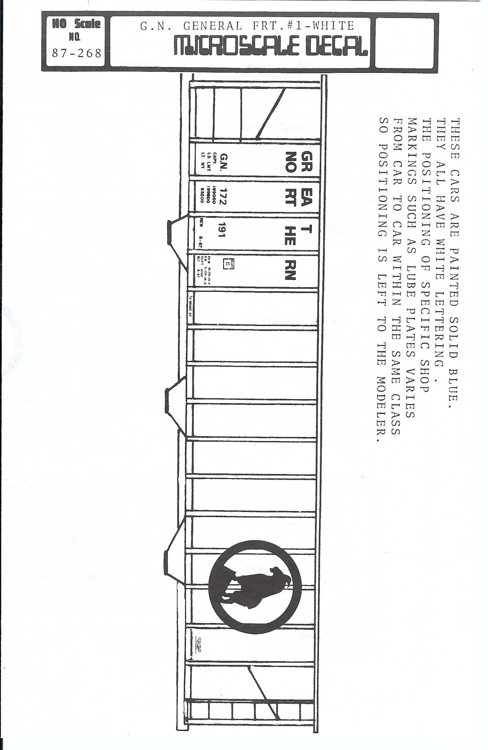 Microscale 87-268 HO Scale Great Northern Railroad 40' & 50' Box Cars ...