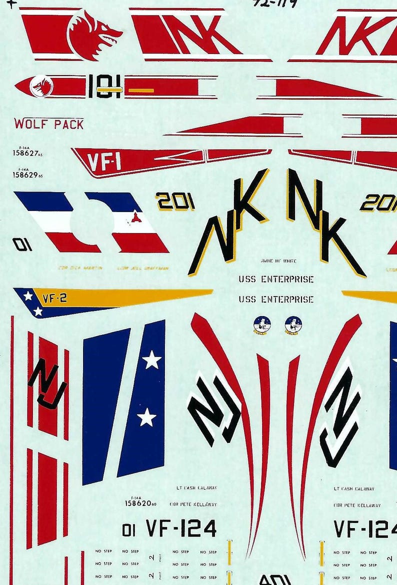 Microscale 72-119 1/72 Scale Grumman F-14 Tomcat Model Airplane Decals ...