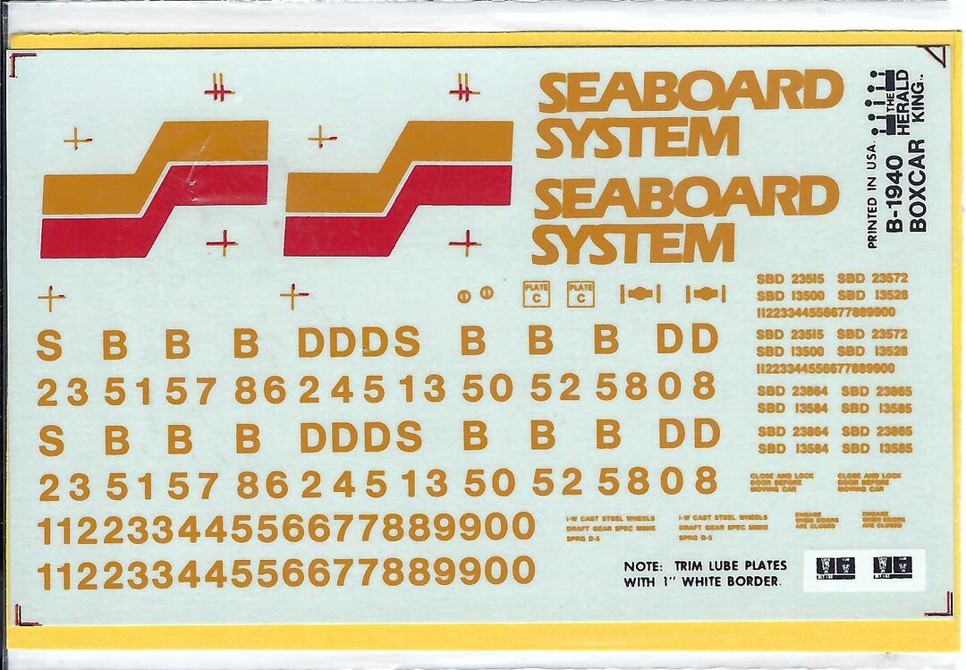 Herald King B-1940 HO Scale Seaboard System Railroad (SBD) Black 50 ...