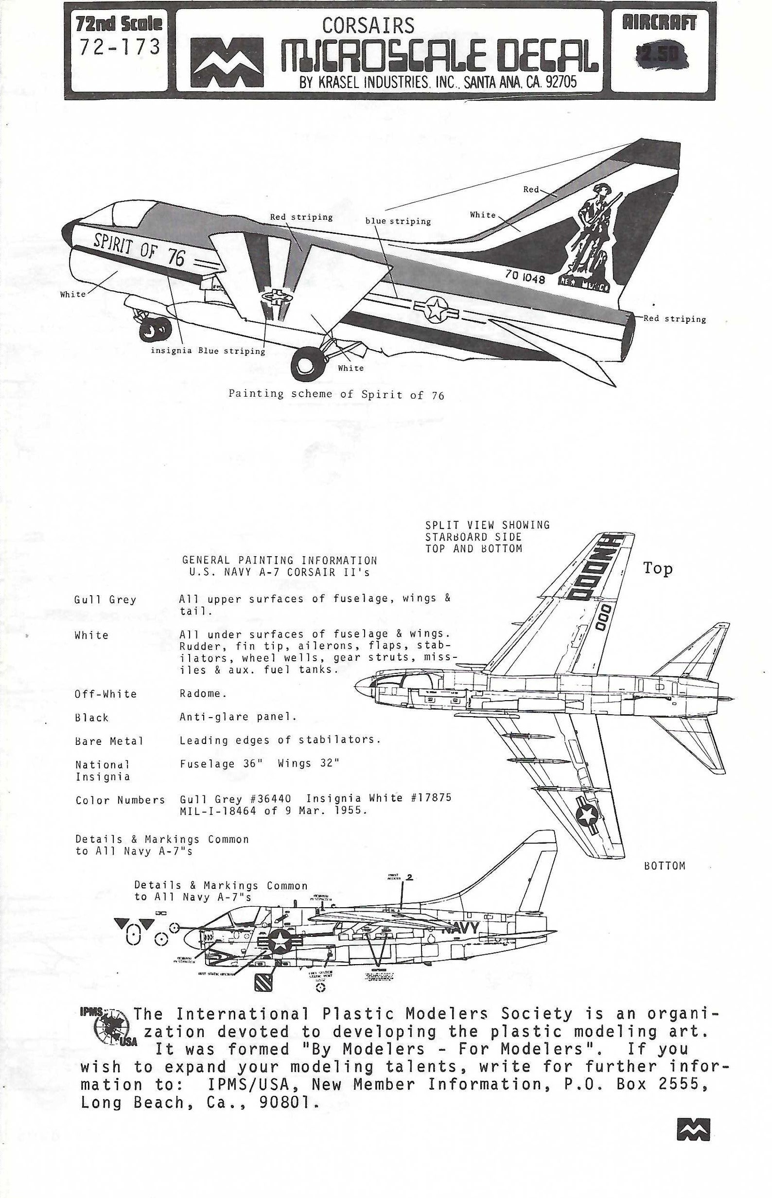 Microscale 72-173 1/72 Scale LTV A-7 Corsair II Model Airplane - Etsy