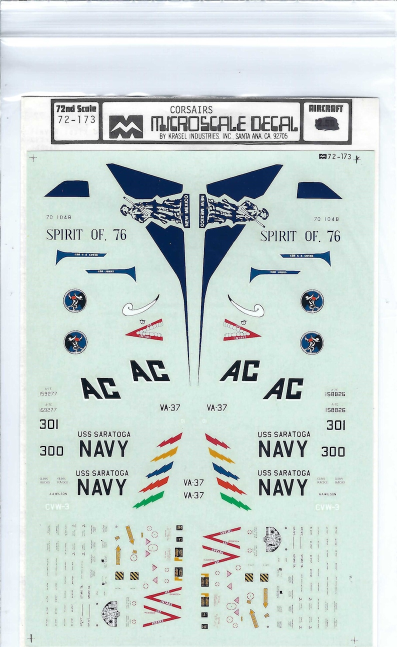 Microscale 72-173 1/72 Scale LTV A-7 Corsair II Model Airplane Decals ...