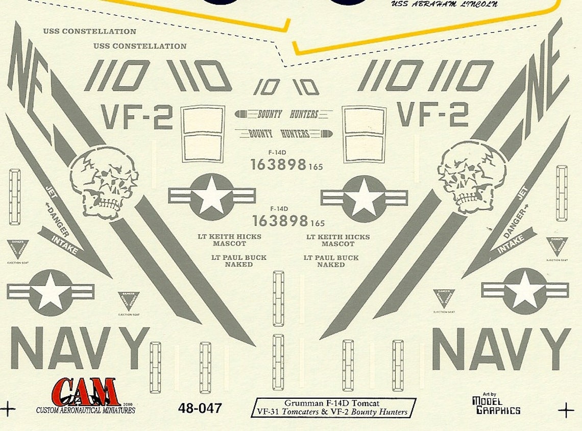 CAM Decals 48-047 1/48 Scale Grumman F-14 Tomcat tomcat - Etsy UK