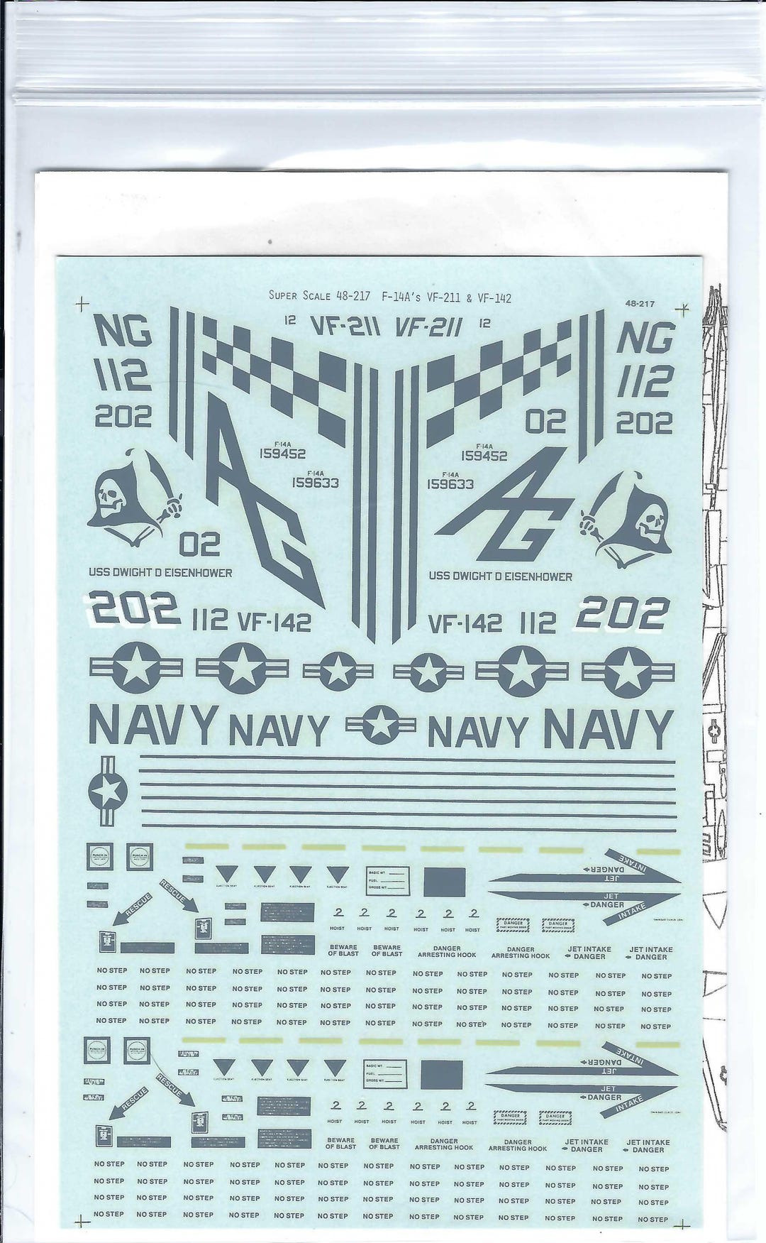 Superscale 48-217 1/48 Scale Grumman F-14 Tomcat Model Airplane Decals ...