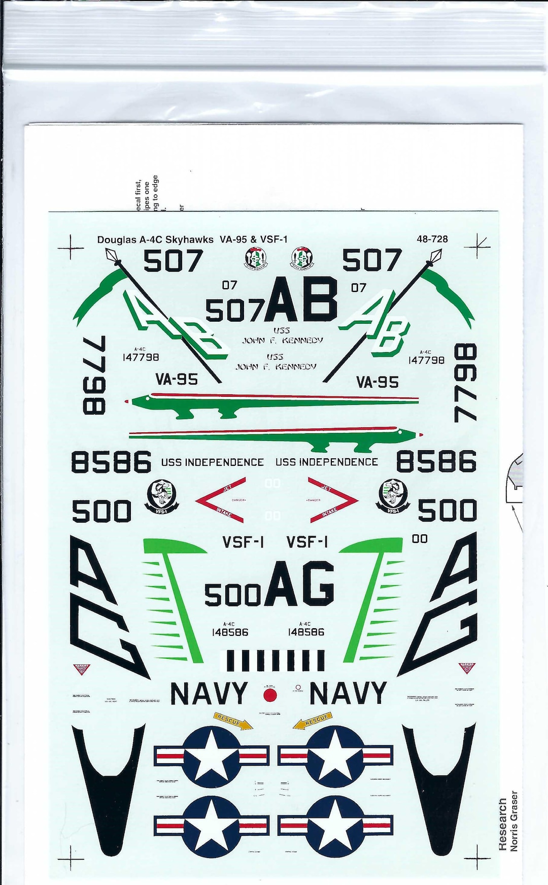 Superscale 48-728 1/48 Scale Douglas A-4C Skyhawk Model Airplane Decals ...