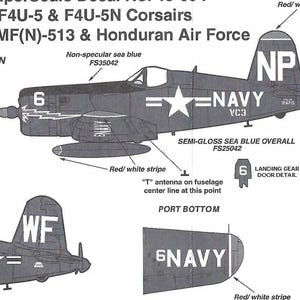 Superscale 48-694 1/48 Scale Vought F4U-5 and F4U-5N Corsair Model ...