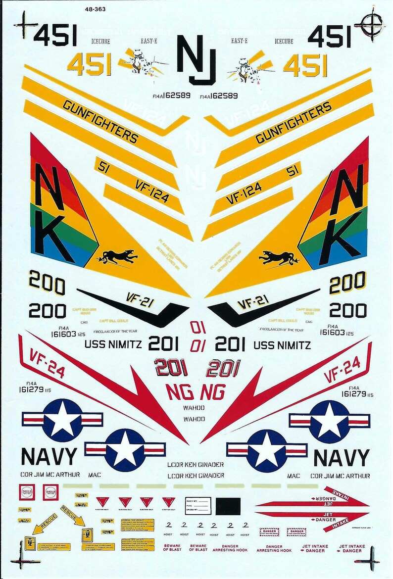 Superscale 48-363 1/48 Scale Grumman F-14 Tomcat Colorful Model ...