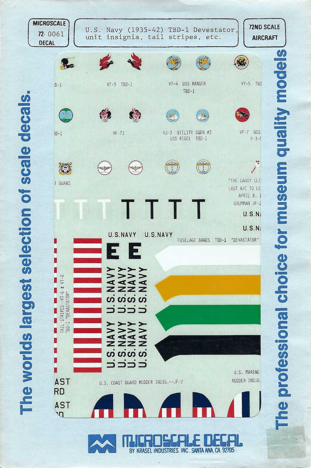 Microscale 72-61 1/72 Scale US Navy (1935-42) Unit Insignia and ...
