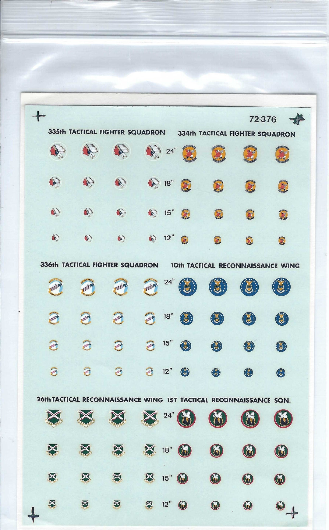 Microscale 72-376 1/72 Scale US Air Force Squadron Badges Model ...