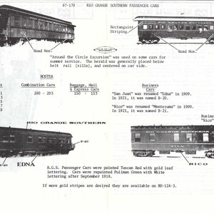 Microscale 87-170 HO Scale Rio Grande Southern Narrow Gauge Passenger ...