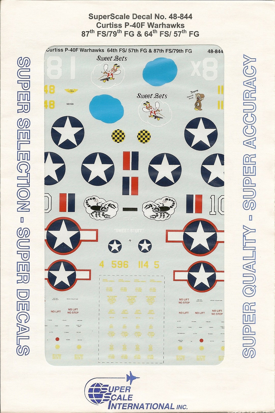 Superscale 48-844 1/48 Scale Curtiss P-40F Warhawk Model Airplane ...