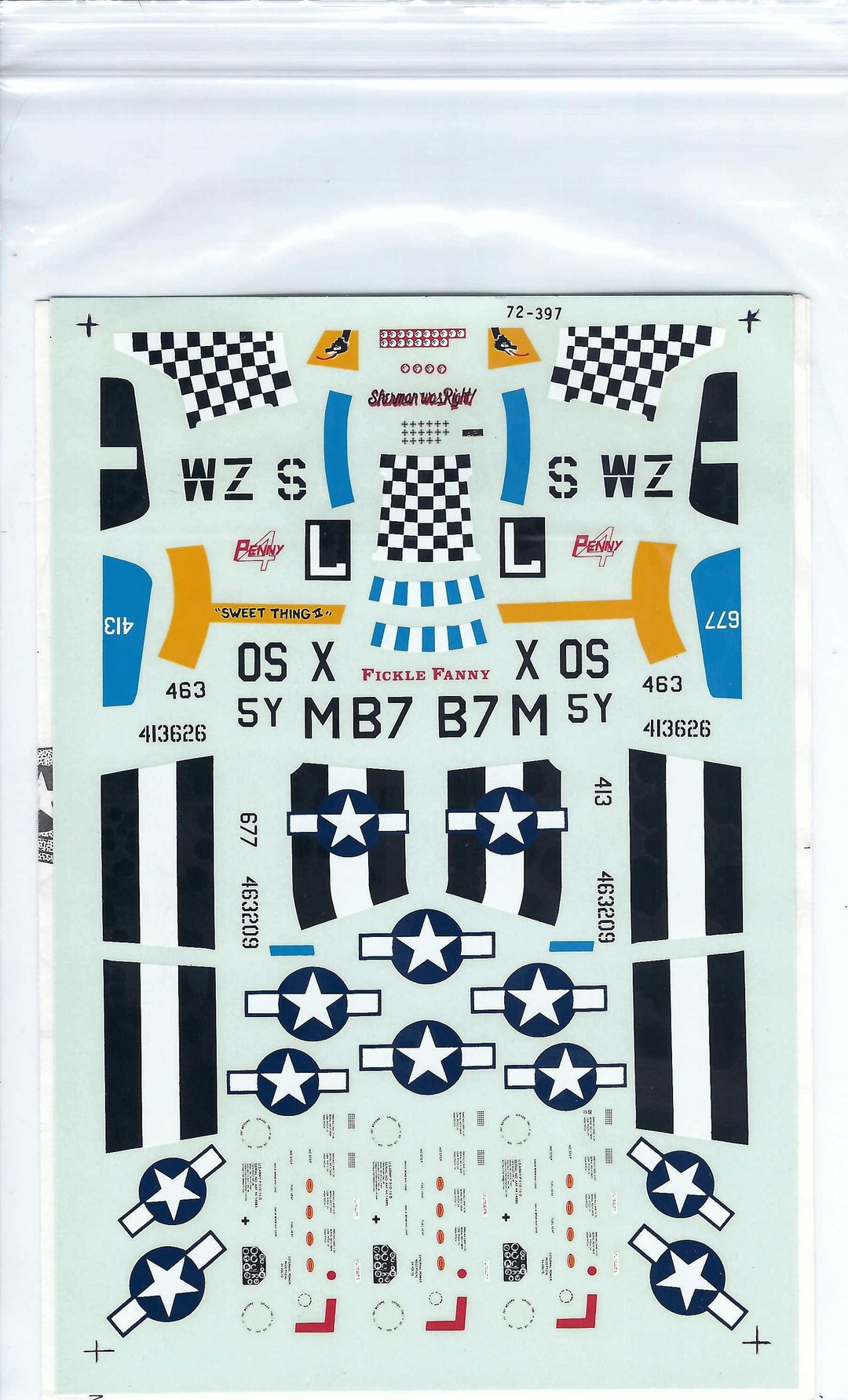 Microscale 72-397 1/72 Scale North American P-51 Mustang Model Airplane ...