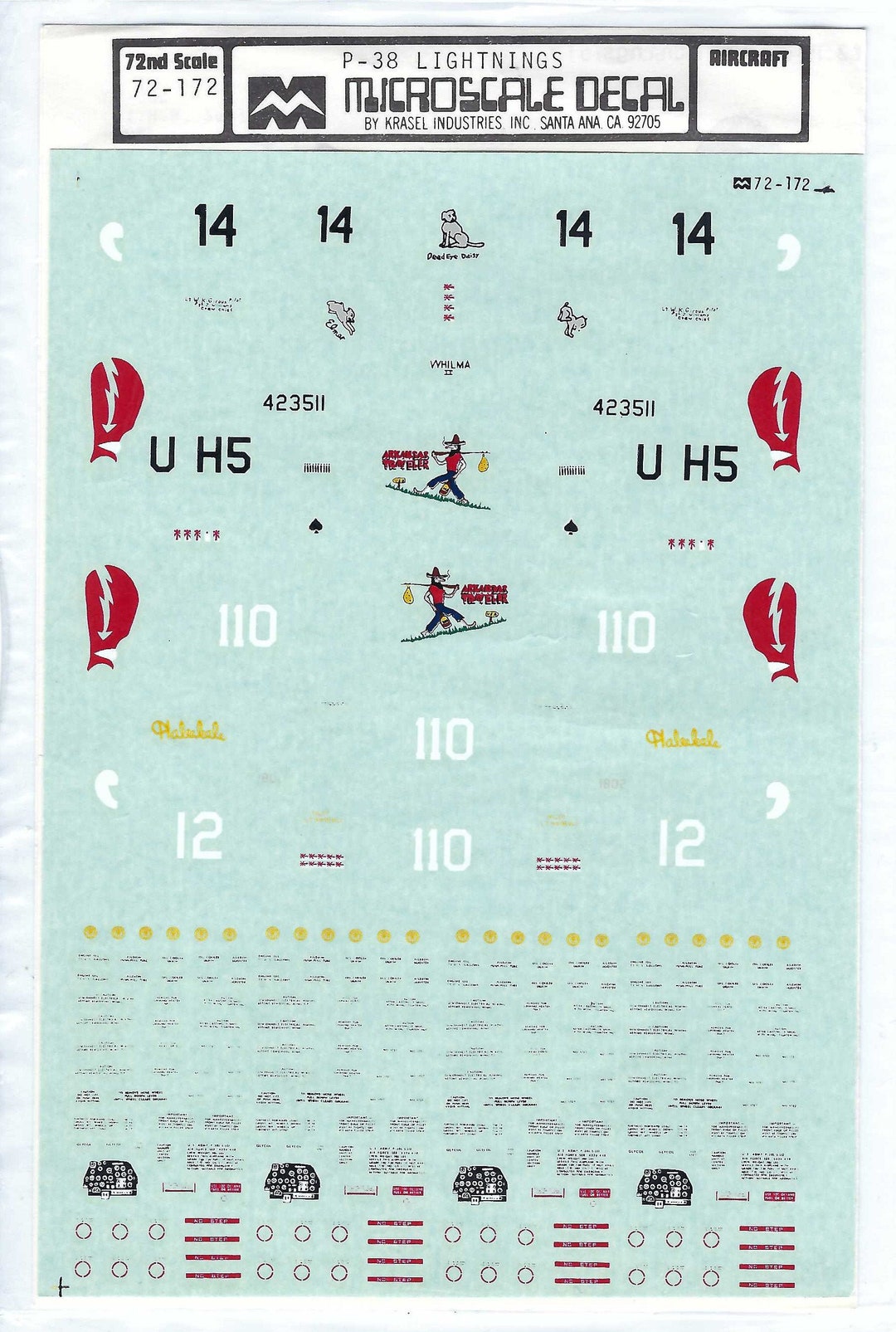 Microscale 72-172 1/72 Scale Lockheed P-38 Lightning Model Airplane ...