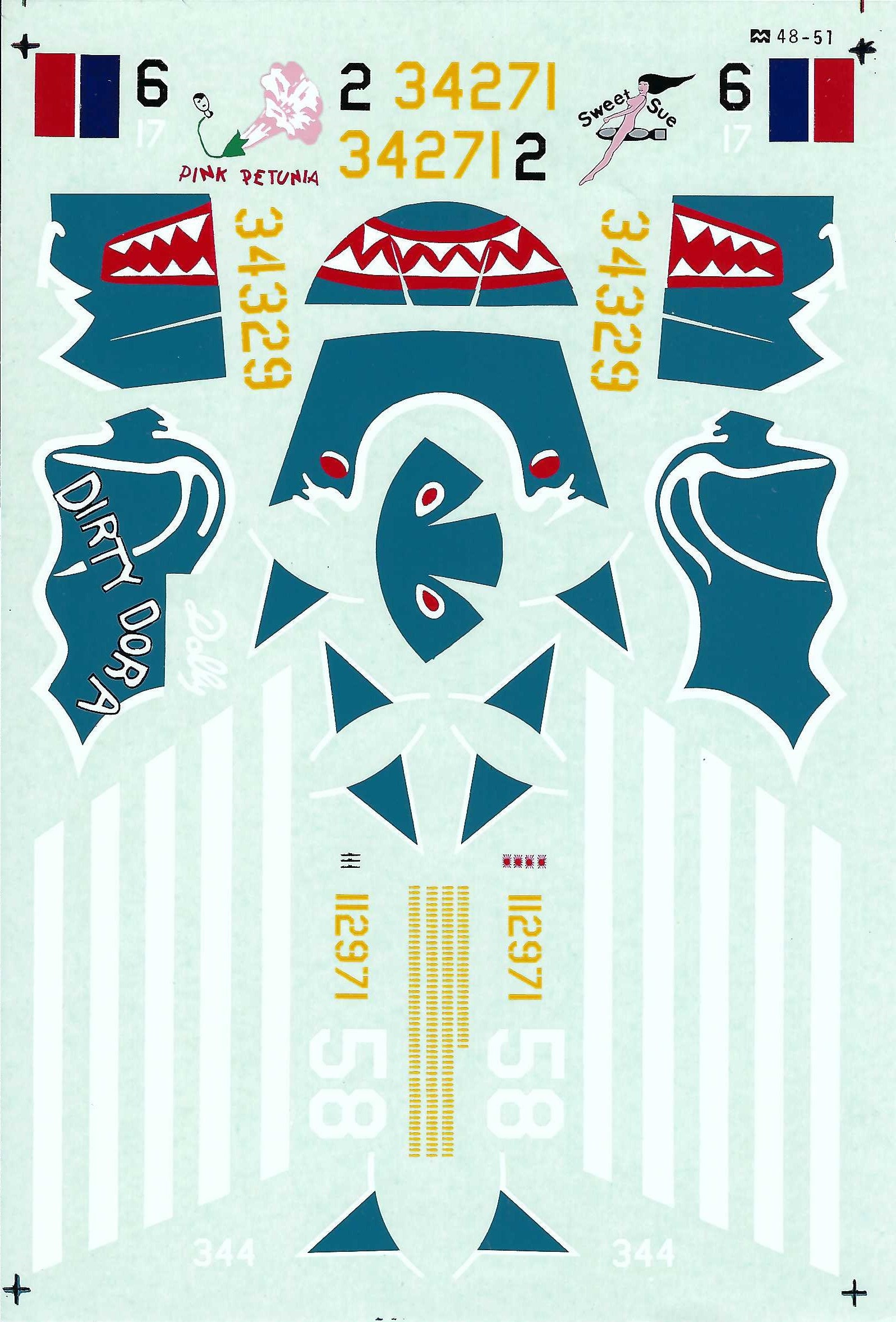 Microscale 48-51 1/48 Scale North American B-25 Mitchell Colorful Model ...