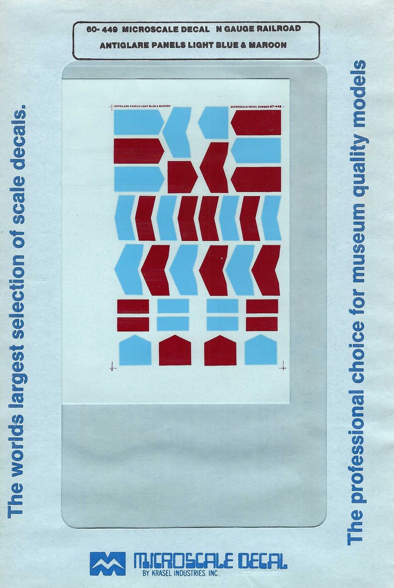 Microscale 60-449 N Scale Locomotive Anti-glare Panels in Light Blue and Maroon Model Train ...