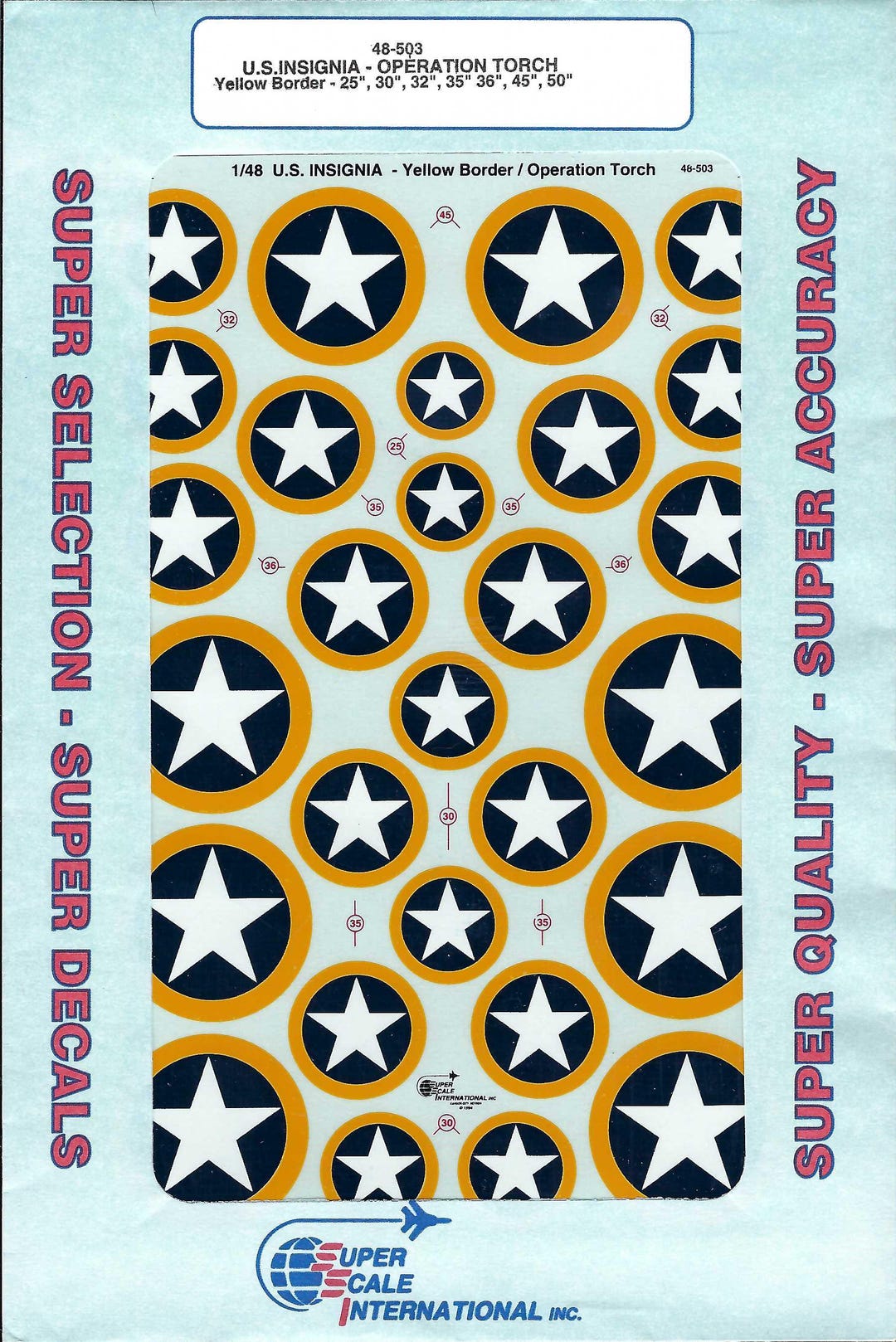 Superscale 48-503 1/48 Scale United States Insignia With Yellow Border ...