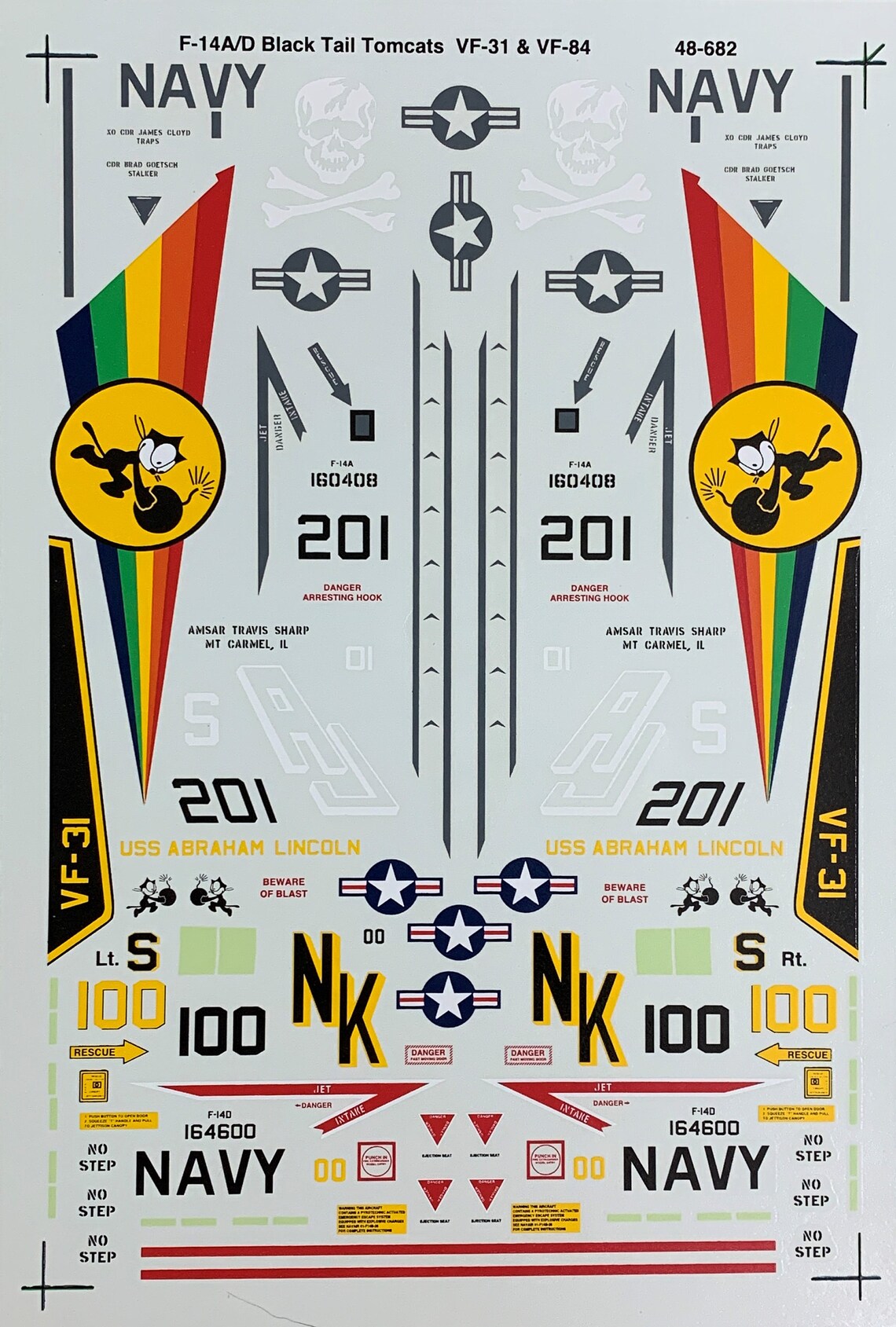 Superscale 48-682 1/48 Scale Grumman F-14 Tomcat Model Airplane Decals ...