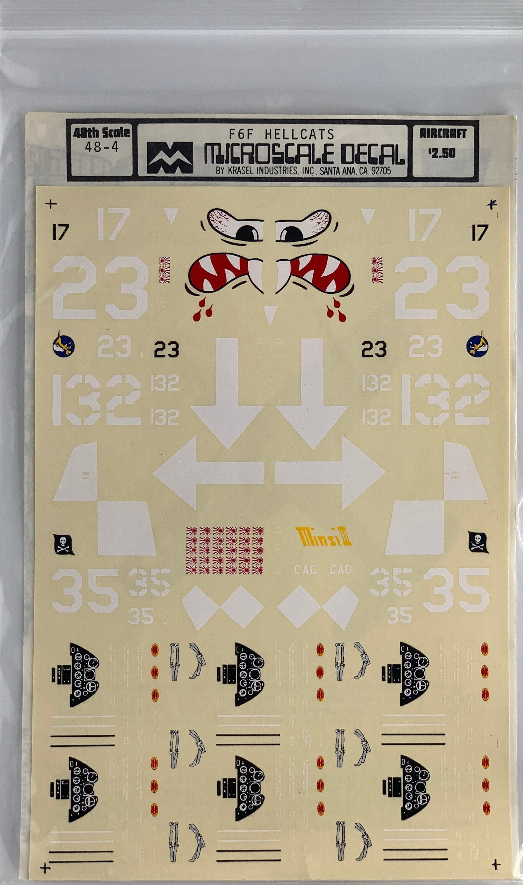 Microscale 48-4 1/48 Scale Grumman F6F Hellcat Model Airplane Decals - Etsy