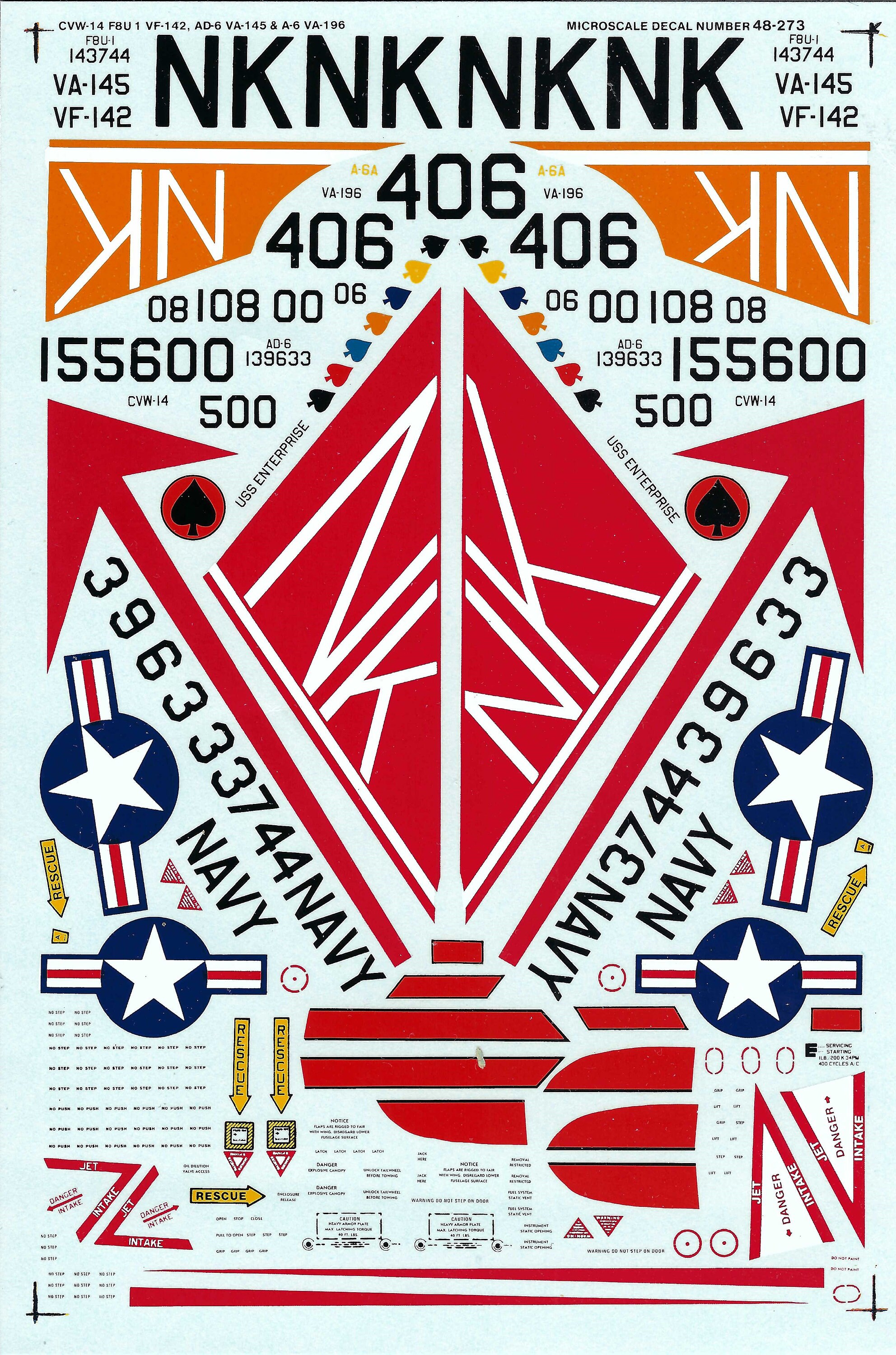 Microscale 48-273 1/48 Scale Aircraft of Carrier Air Wing 14 Colorful ...