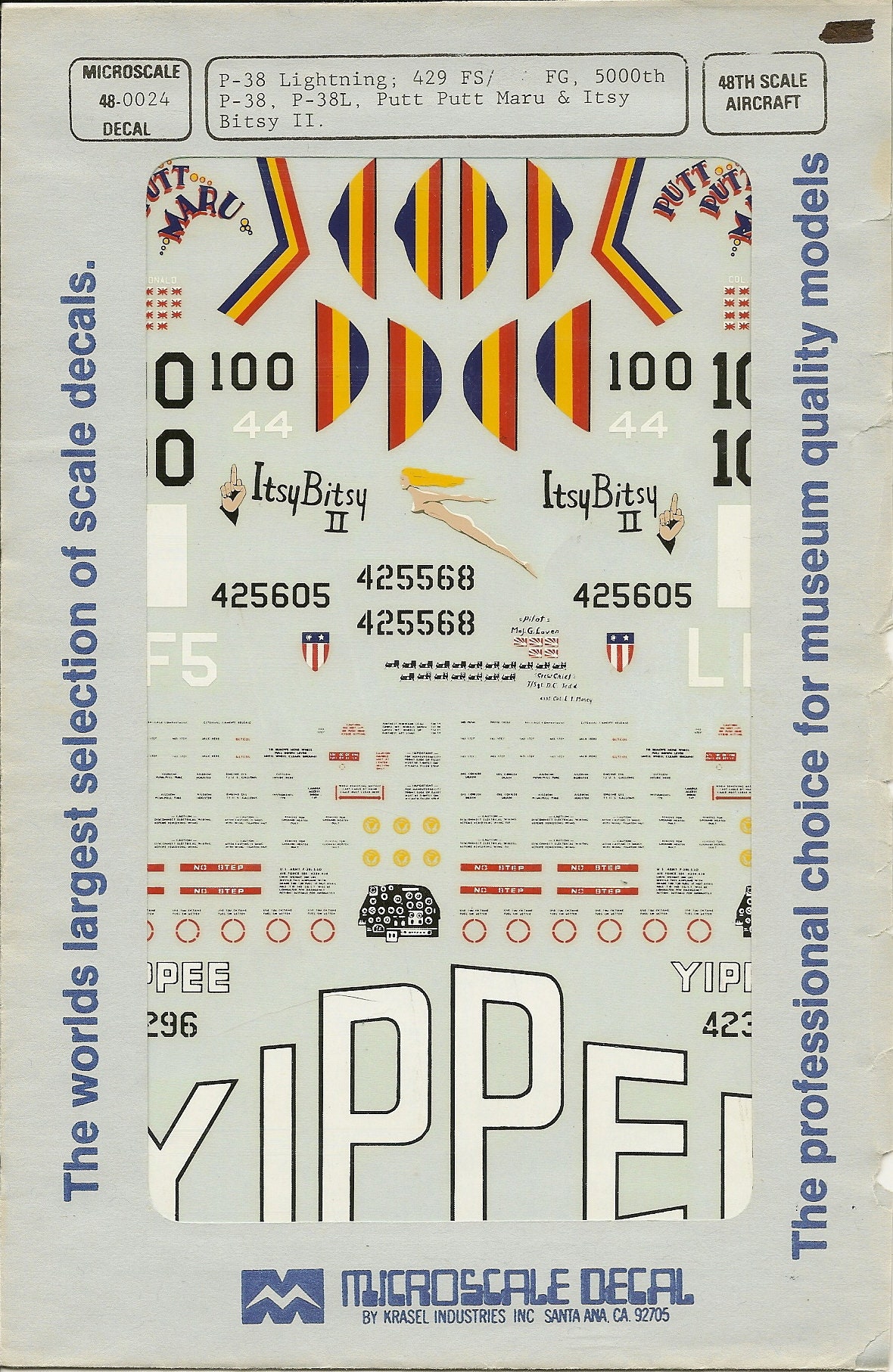 Microscale 48-24 1/48 Scale Lockheed P-38 Lightning Model Airplane ...