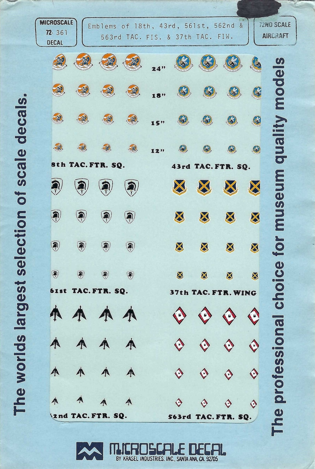 Microscale 72-361 1/72 Scale US Air Force TAC Squadron Badges Model ...