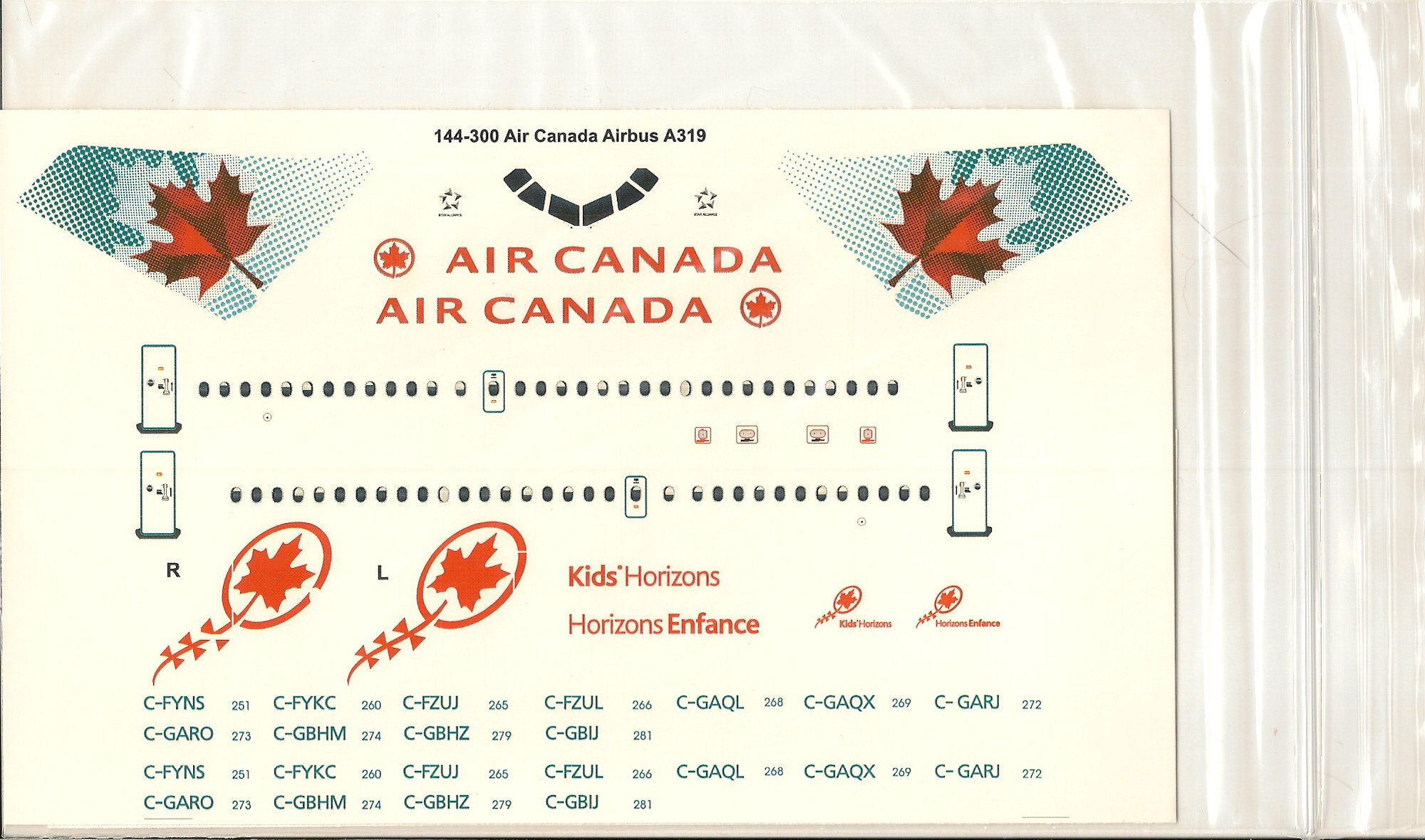 Two Six Decals 144-300 1/144 Scale Air Canada Airbus A319 Model ...