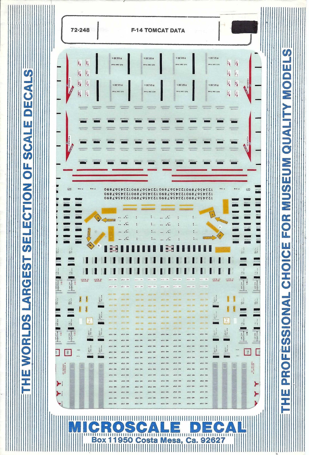 Microscale 72-248 1/72 Scale Grumman F-14 Tomcat Stencils and Data ...