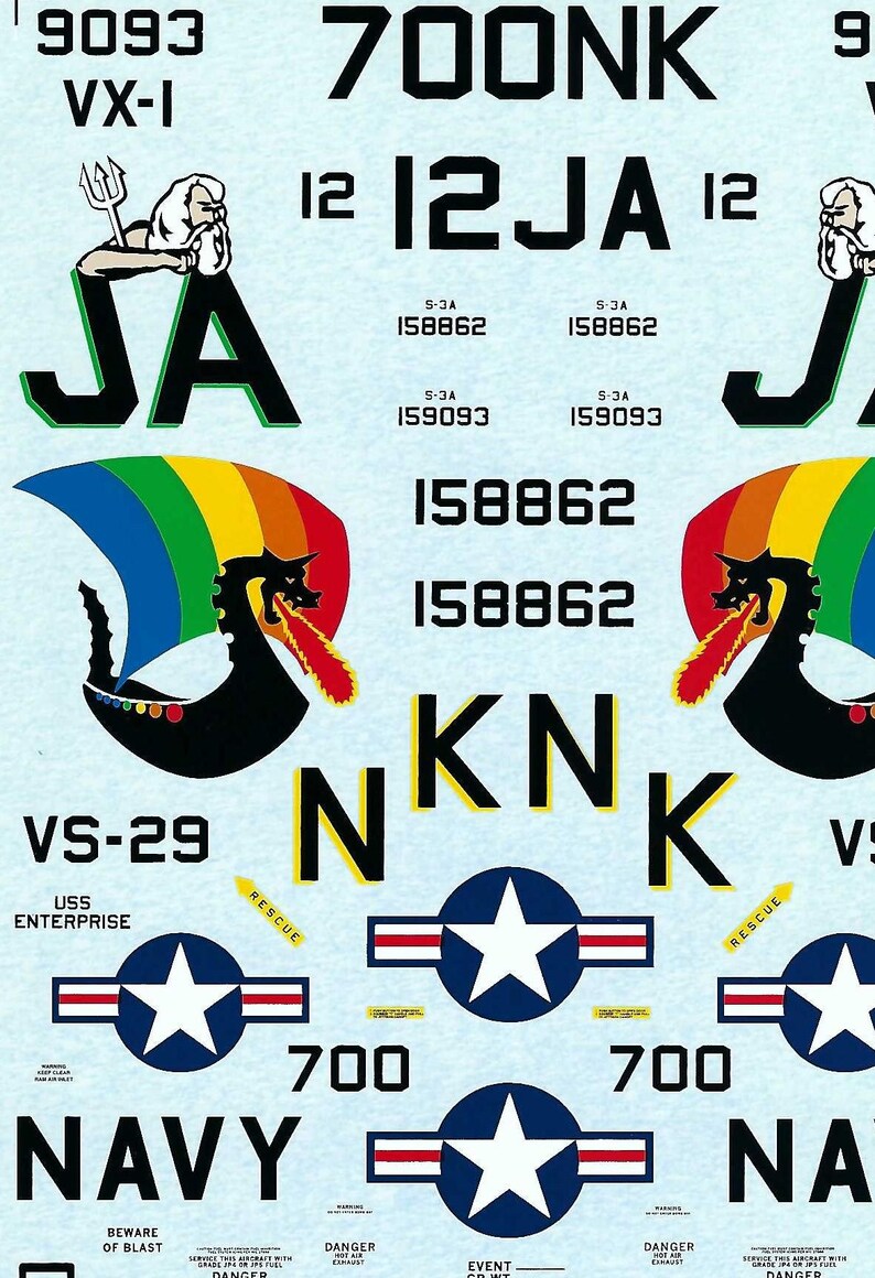 Superscale 48-754 1/48 Scale Lockheed S-3A Viking Model Airplane Decals ...