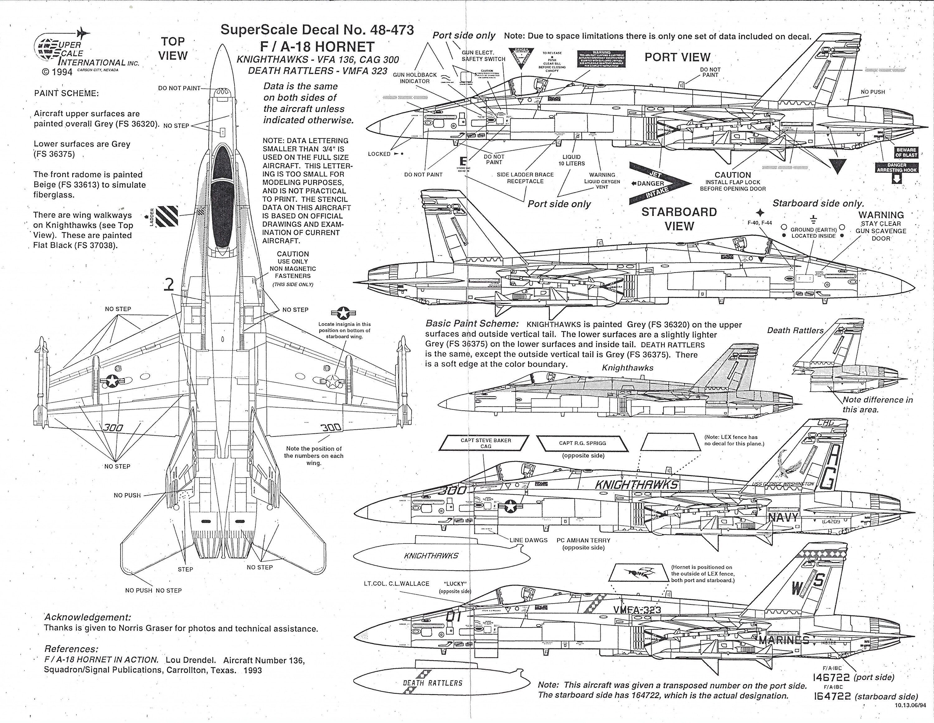 Superscale 48-473 1/48 Scale McDonnell Douglas F-18 Hornet Model ...