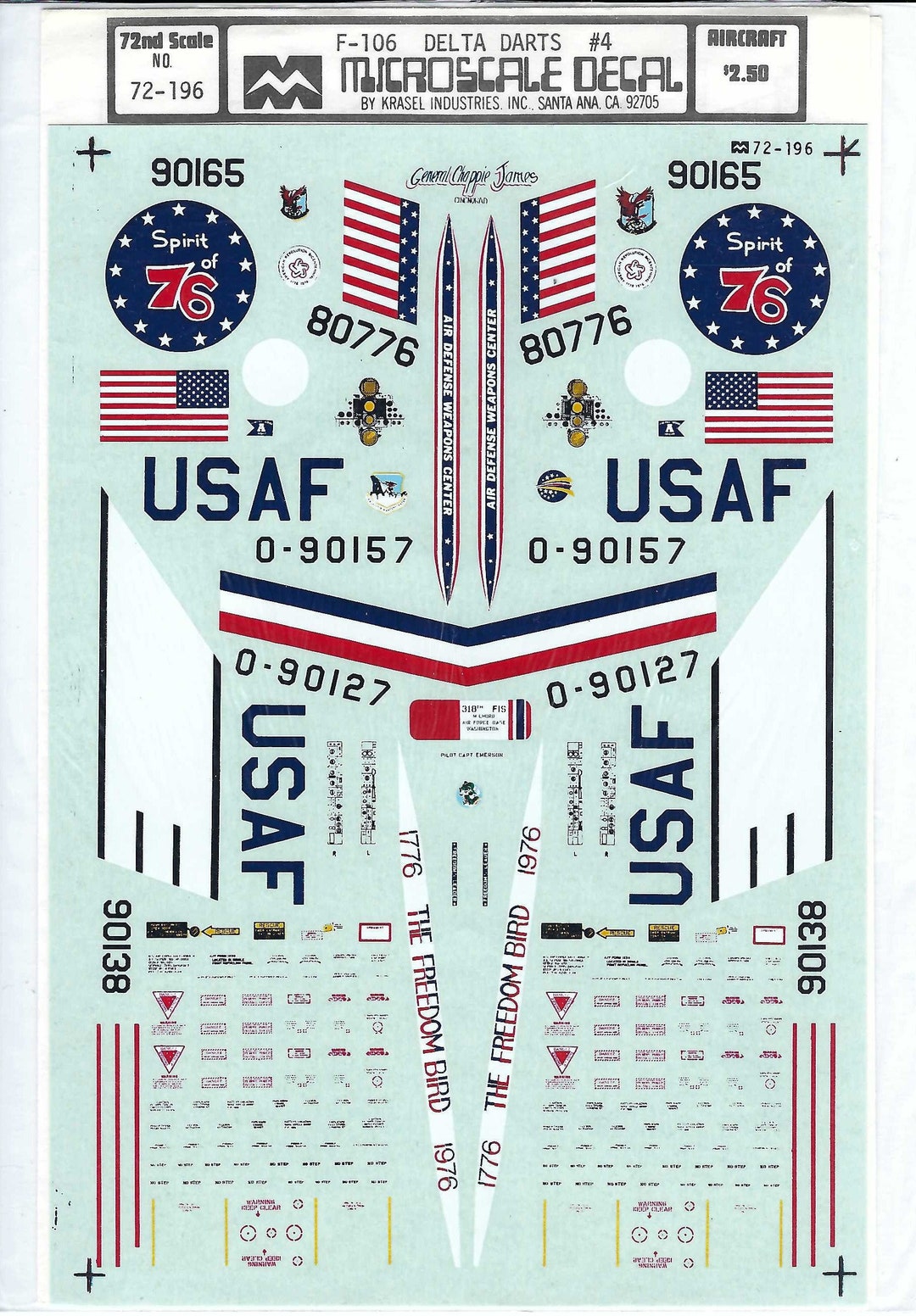 Microscale 72-196 1/72 Scale Convair F-106 Delta Dart Model Airplane ...