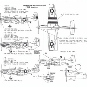 Superscale 48-171 1/48 Scale North American P-51 Mustang Model Airplane ...