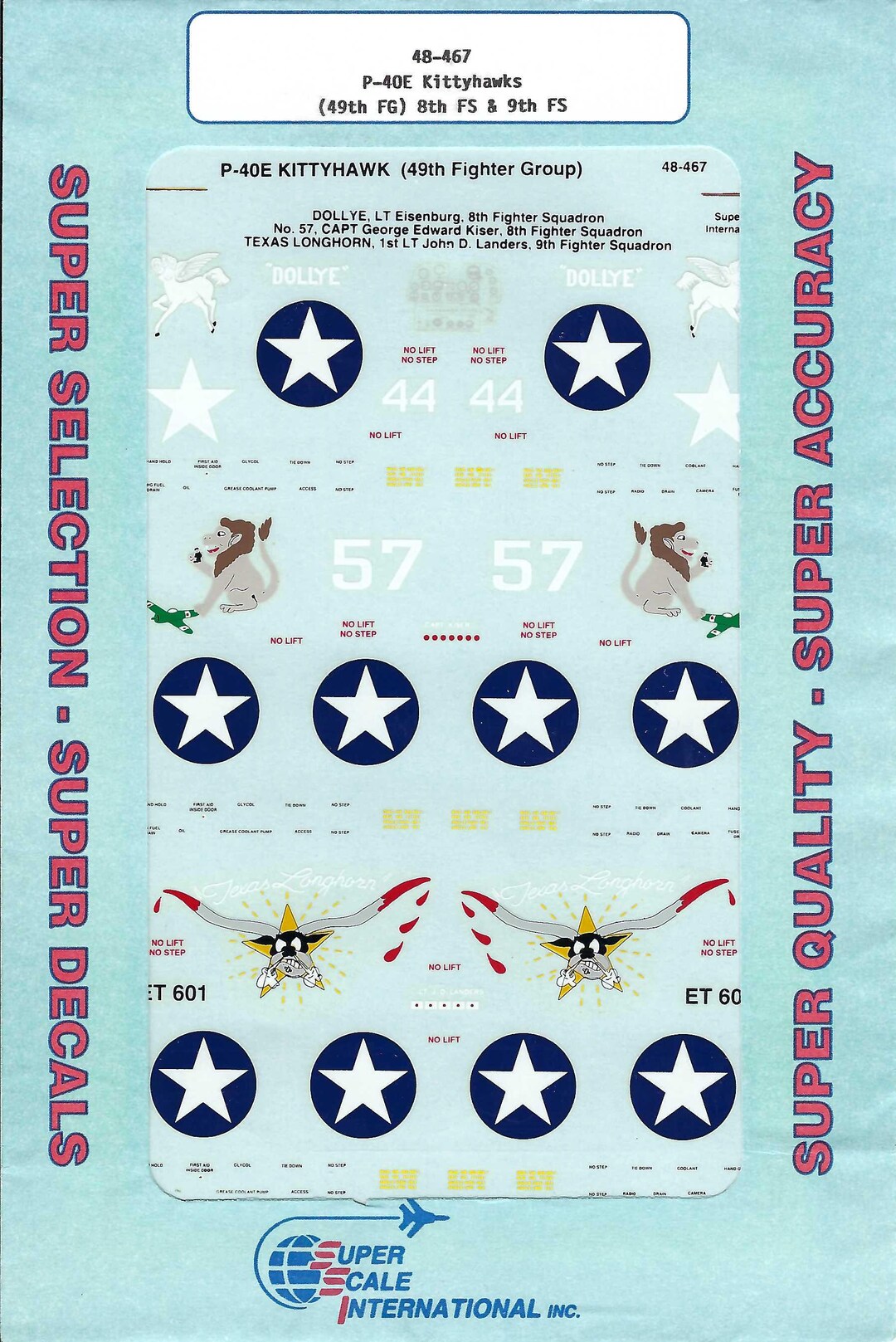 Superscale 48-467 1/48 Scale Curtiss P-40E Kittyhawk Model Aircraft ...
