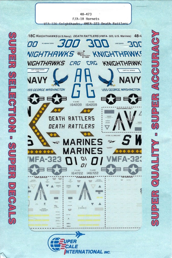 Superscale 48-473 1/48 Scale McDonnell Douglas F-18 Hornet Model ...